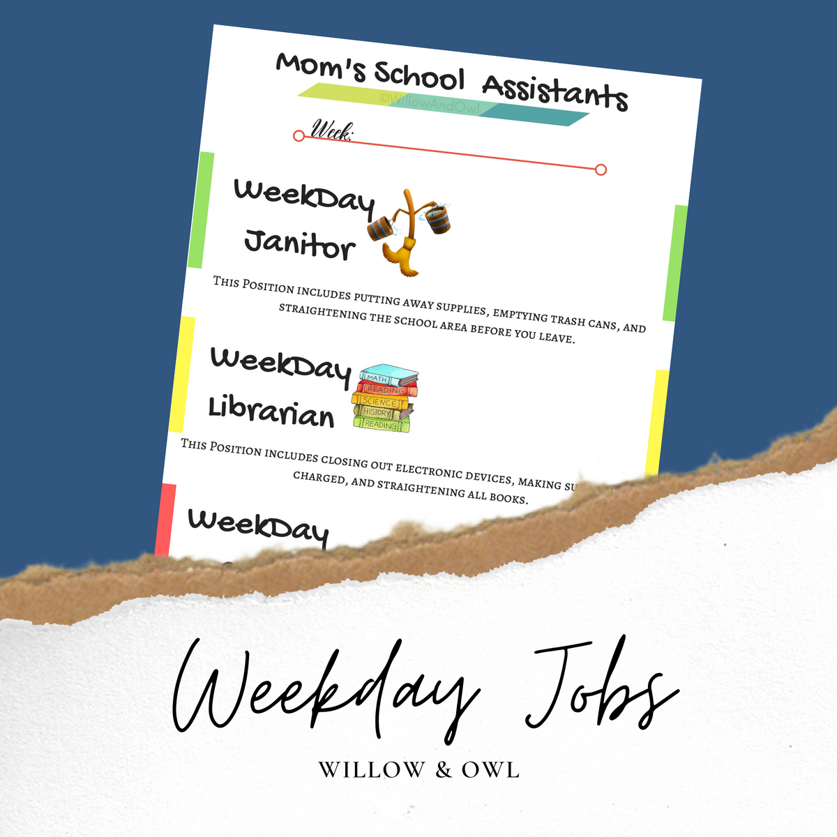 Weekday Jobs Poster – Willow & Owl